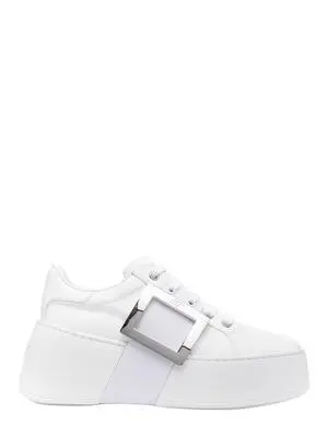 ROGER VIVIER Viv Skate High Leather Sneakers With Buckle Detail - Multicolor