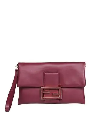Fendi Burgundy Mamma Baguette Pouch Clutch - Multicolor