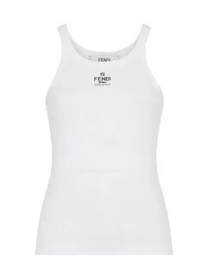 Fendi Top With Embroidered Logo - White