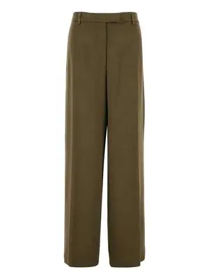 DRIES VAN NOTEN Dries Van Noten Olive Crepe Penn Palazzo Pants