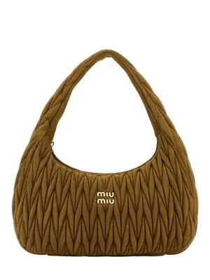 Miu Miu Biscuit Suede Shoulder Bag - Brown