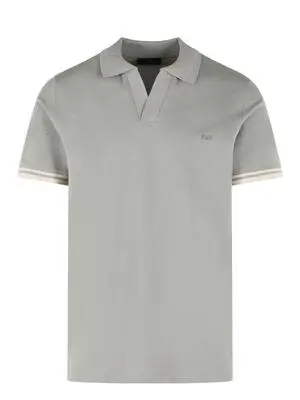 FAY Stretch Cotton Polo Shirt - Green