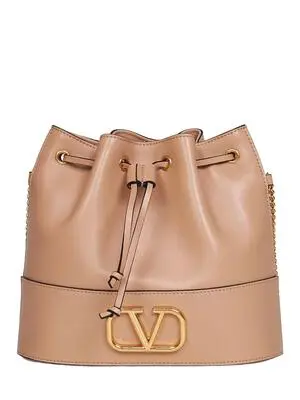 VALENTINO VALENTINO GARAVANI Rose Sand VLogo Signature Mini Bucket Bag