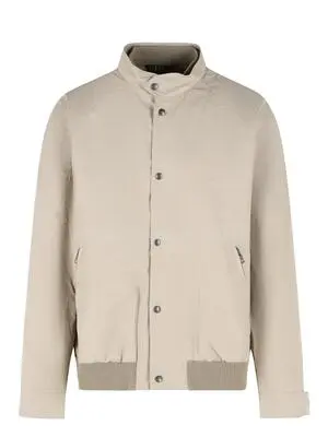 FAY Bomber Jacket In Cotton And Nylon Faille - Cream