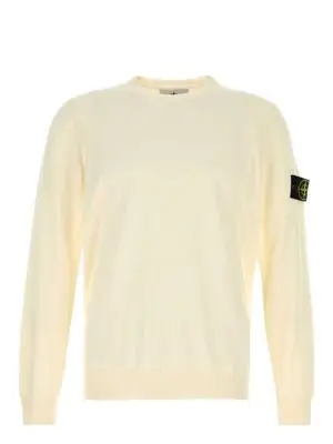Stone Island Ivory Wool Sweater - White