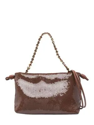 Loewe Flamenco Medium Sequined Clutch With Drawstring Closure - Multicolor