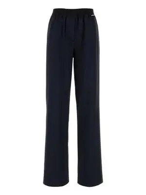 Miu Miu Navy Wool Trousers - Blue