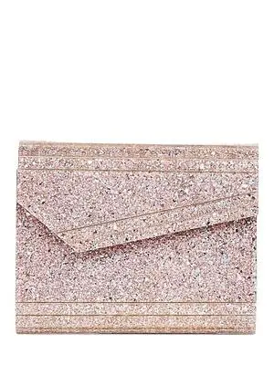 JIMMY CHOO JIMMY CHOO Rose Candy Glitter Acrylic Clutch
