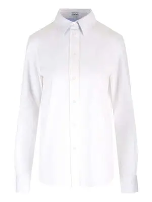 Loewe Cotton Twill Shirt With Contrasting Collar - White