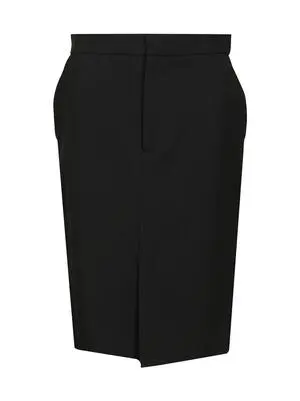 Bottega Veneta Wool Midi Skirt - Black