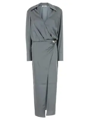 Attico Dark Grey Satin Dress - Gray