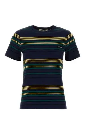 Miu Miu Embroidered Cotton T-shirt - Gray