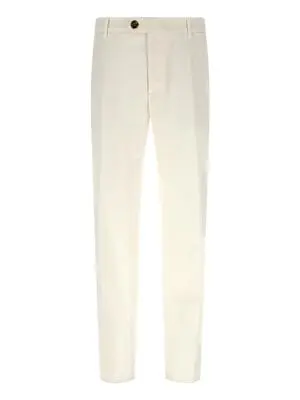 Brunello Cucinelli American Pima Cotton Garment-dyed Gabardine Trousers - White