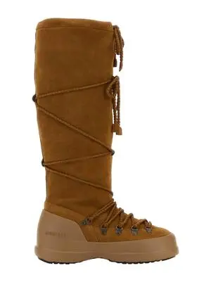 Moon Boot Suede Lace-up High Boots - Brown