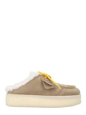 Miu Miu Suede Leather Slippers With Logo Tag - Multicolor