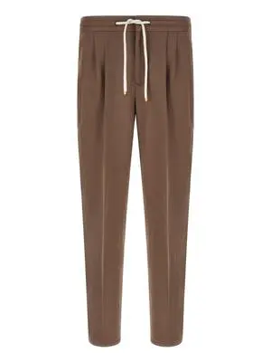 Brunello Cucinelli BRUNELLO CUCINELLI Linen And Cotton Blend Trousers Brown