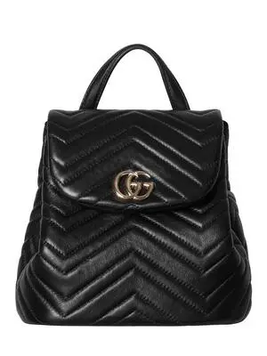 Gucci Black Gg Marmont Mini Backpack - Multicolor