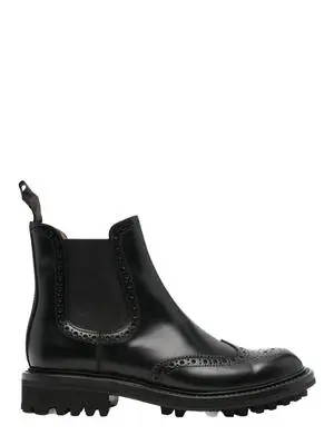 Church's Black Calf Leather Brogue Detail Chelsea Boots - Multicolor