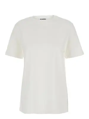 JIL SANDER JIL SANDER Cotton Crewneck T-shirt With Back Logo Patch