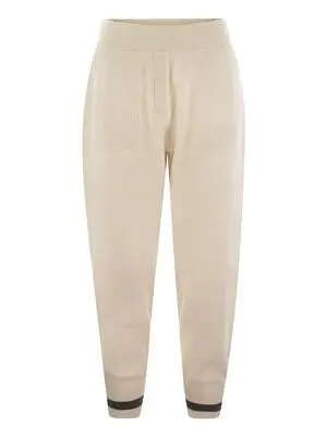 BRUNELLO CUCINELLI BRUNELLO CUCINELLI Cashmere English Rib Knit Trousers