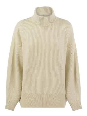 BRUNELLO CUCINELLI BRUNELLO CUCINELLI Wool And Cashmere Ribbed Sweater With Sequins