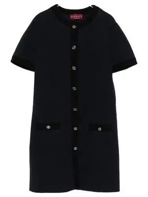 Gucci Wool Tweed Dress With Button Fastening - Multicolor