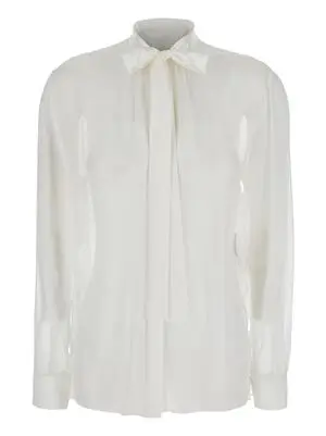 Dolce & Gabbana Silk Pussy-bow Blouse - Multicolor
