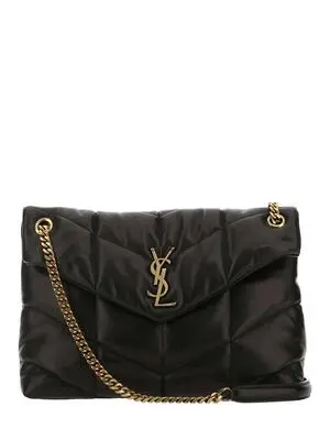 Saint Laurent Nappa Leather Medium Loulou Shoulder Bag - Black