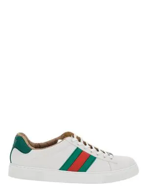 Gucci Ace Low Top Sneakers With Web Detail - Multicolor