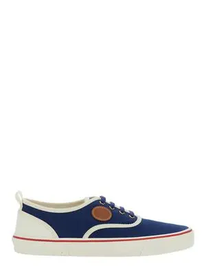 Valentino Garavani Cotton Low Top Sneakers With Vlogo Patch - Multicolor