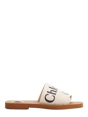 Chloé Woody" Flat Sandals - White