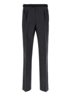 Prada Charcoal Mohair Blend Trousers - Gray