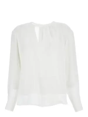 Max Mara MAX MARA STUDIO Round Neck Blouse With Ruched Detailing Multicolor