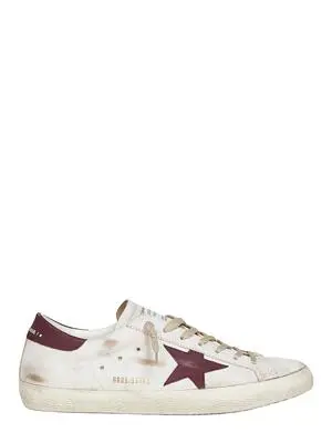 GOLDEN GOOSE GOLDEN GOOSE White Super-Star Sneakers With Dark Red Accents Multicolor