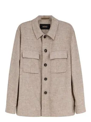 BOSS Corvin Virgin Wool, Silk, And Linen Jacket - Multicolor