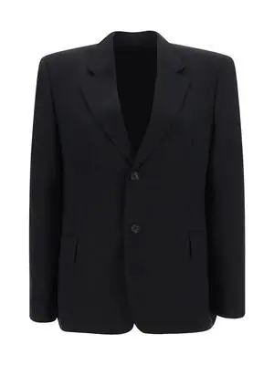 Balenciaga Single-breasted Wool Jacket - Black