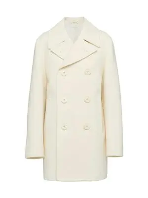 Prada Double-breasted Wool Coat - White