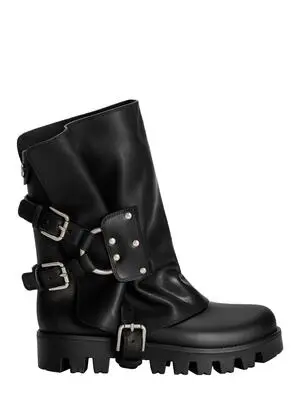 Dolce & Gabbana Leather Buckled Boots - Multicolor