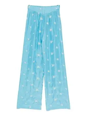 FORTE_FORTE Embroidered Silk Trousers - Multicolor
