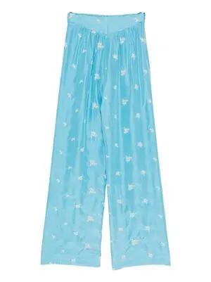 FORTE_FORTE FORTE FORTE Embroidered Silk Trousers Multicolor