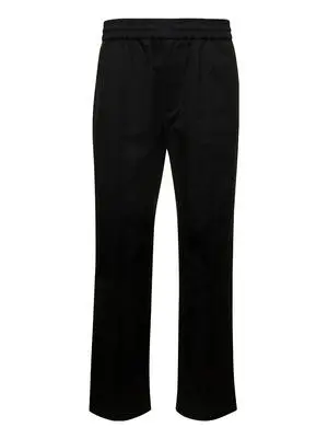 Valentino Garavani Straight Leg Cotton Blend Pants With Elastic Waistband - Multicolor