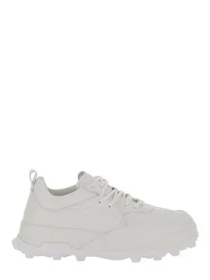 JIL SANDER White Leather Low Top Sneakers - Multicolor