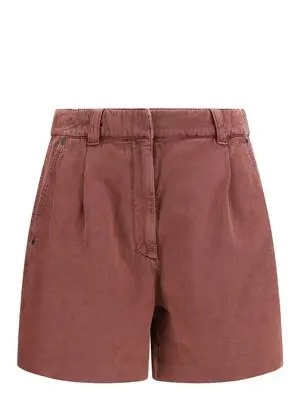 Brunello Cucinelli Linen Shorts - Brown