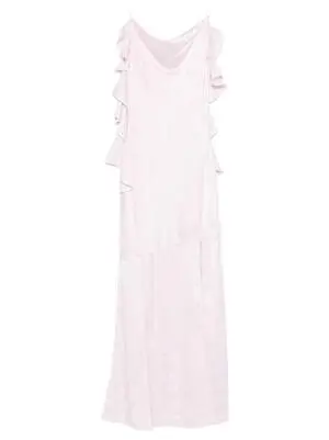 ROTATE BY BIRGER CHRISTENSEN ROTATE Maxi Dress With Waterfall Detail Pink