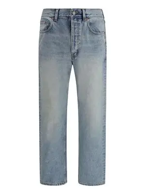 Saint Laurent Stonewashed Straight Leg Jeans - Blue