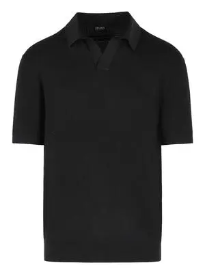 Zegna Cotton Polo Shirt - Black