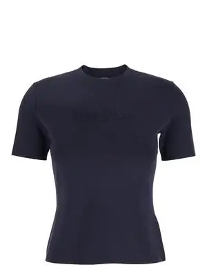 Max Mara MAX MARA Crewneck T-shirt With Tonal Logo Lettering Multicolor