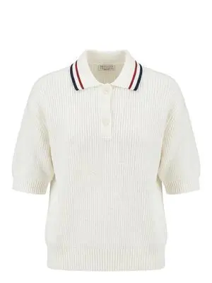 Brunello Cucinelli Rib Knit Polo Sweater - Multicolor
