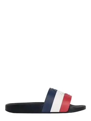 Moncler Rubber Slides With Tricolor Strap - Multicolor