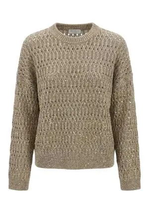 Brunello Cucinelli Round Neck Knit Sweater - Multicolor